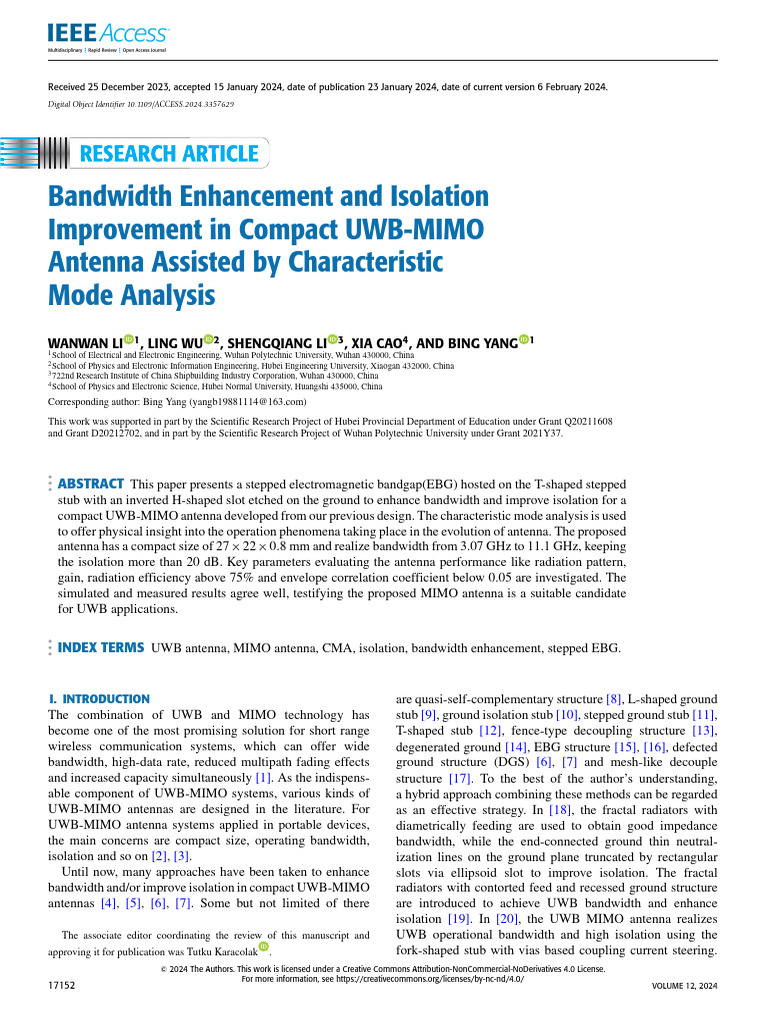 Bandwidth Enhancement and Isolation Improvement in Compact UWB-MIMO ...