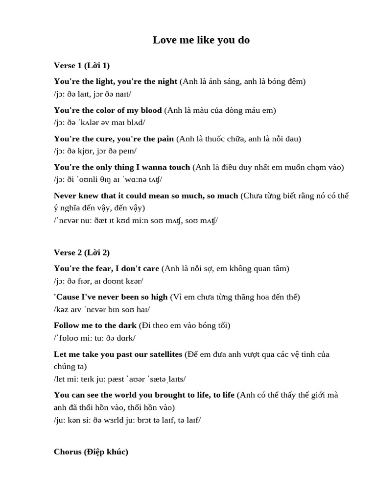 Love Me Like You Do | PDF