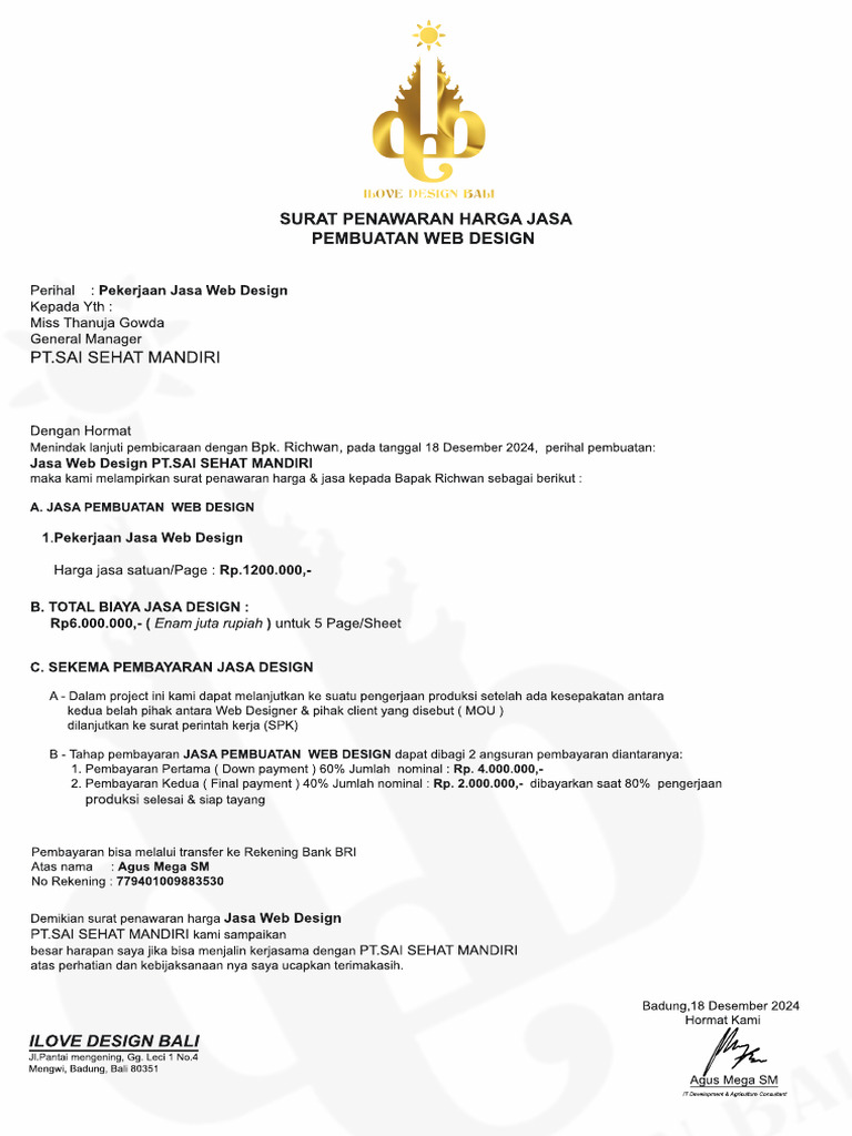 Penawaran Harga Jasa Web Design | PDF
