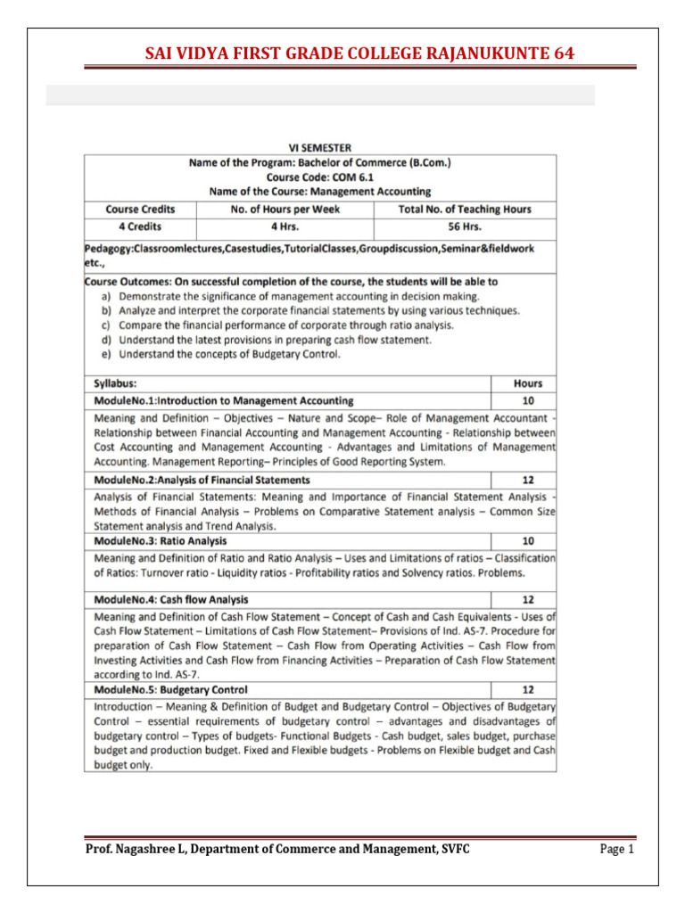 Management Accounting Overview and Benefits | PDF | Management ...