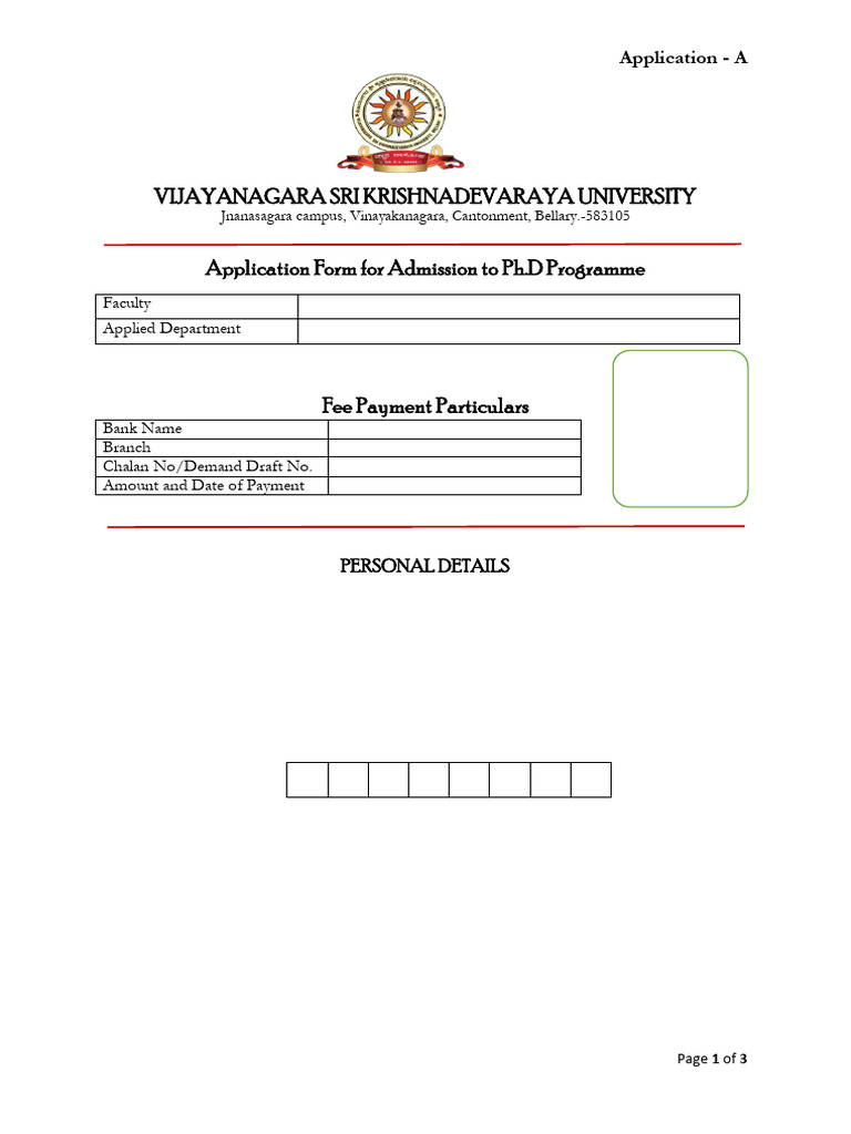 PH D - Application-Form | PDF