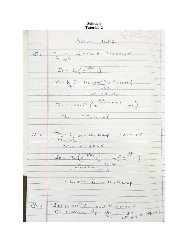 UEC001 Solution Tut 2 | PDF