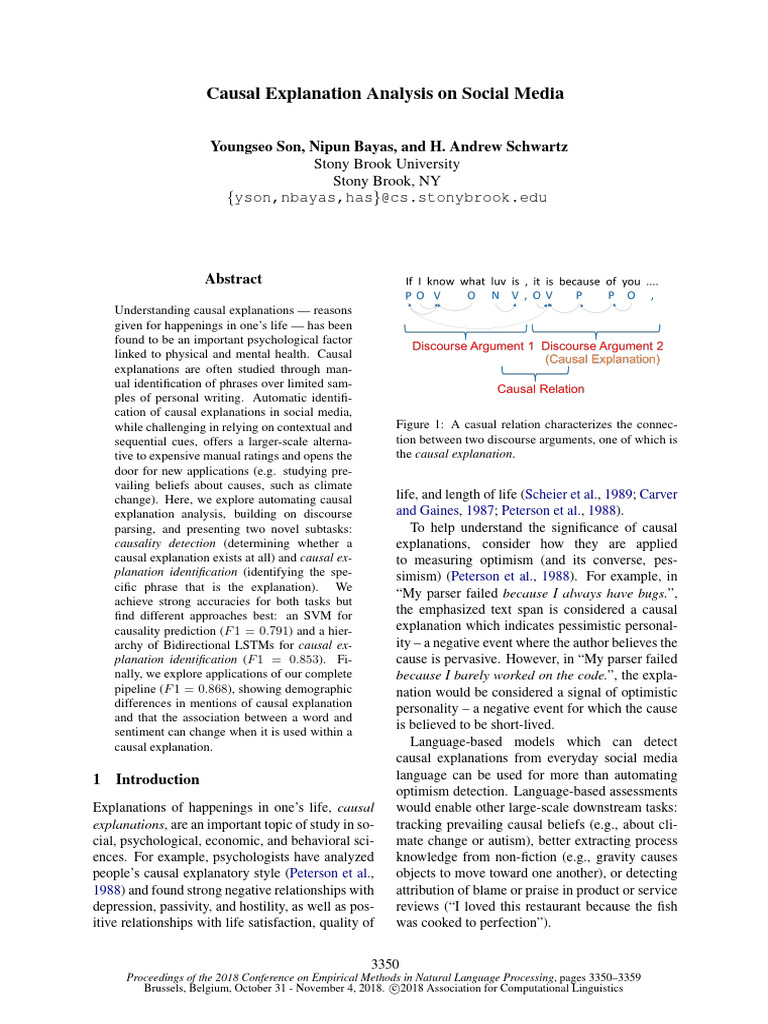 Causal Explanation Analysis On Social Media | PDF | Parsing | Statistical Classification