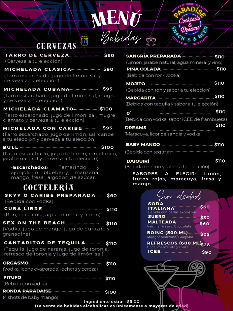 Menu Completo Imprimir | PDF | Ron | Bebida