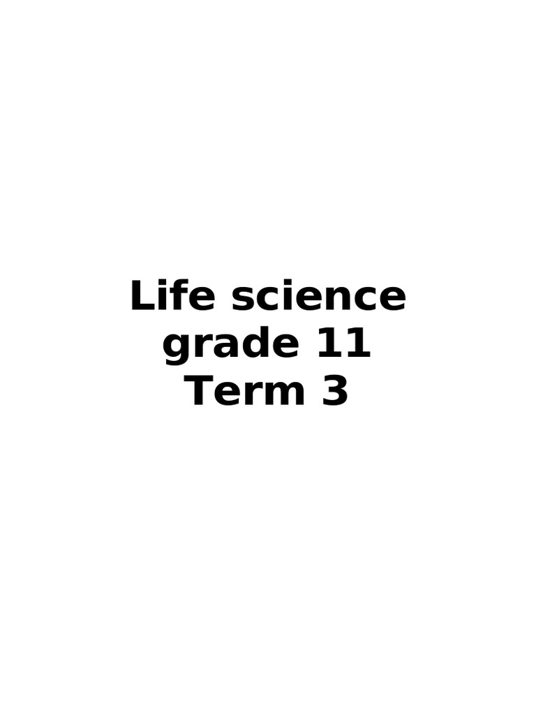 LIFE SCIENCE GRADE 11 TERM 1 AND 2 NOTES PDF DOWNLOAD Technical ...
