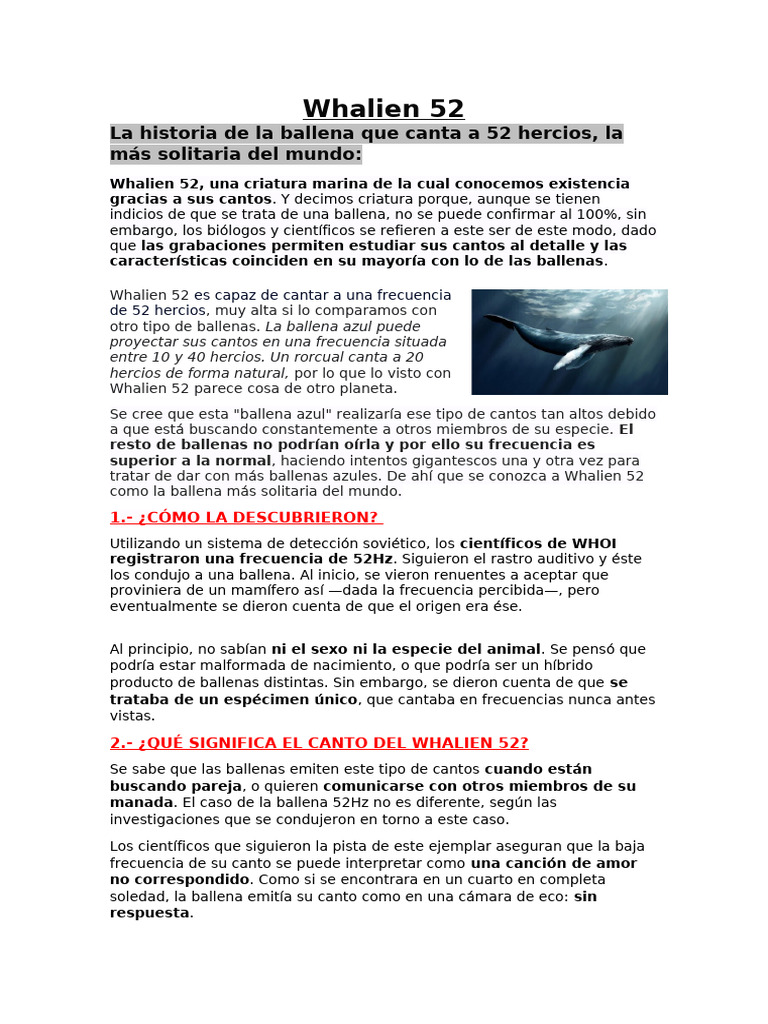Whalien 52 - INVESTIGACION | PDF