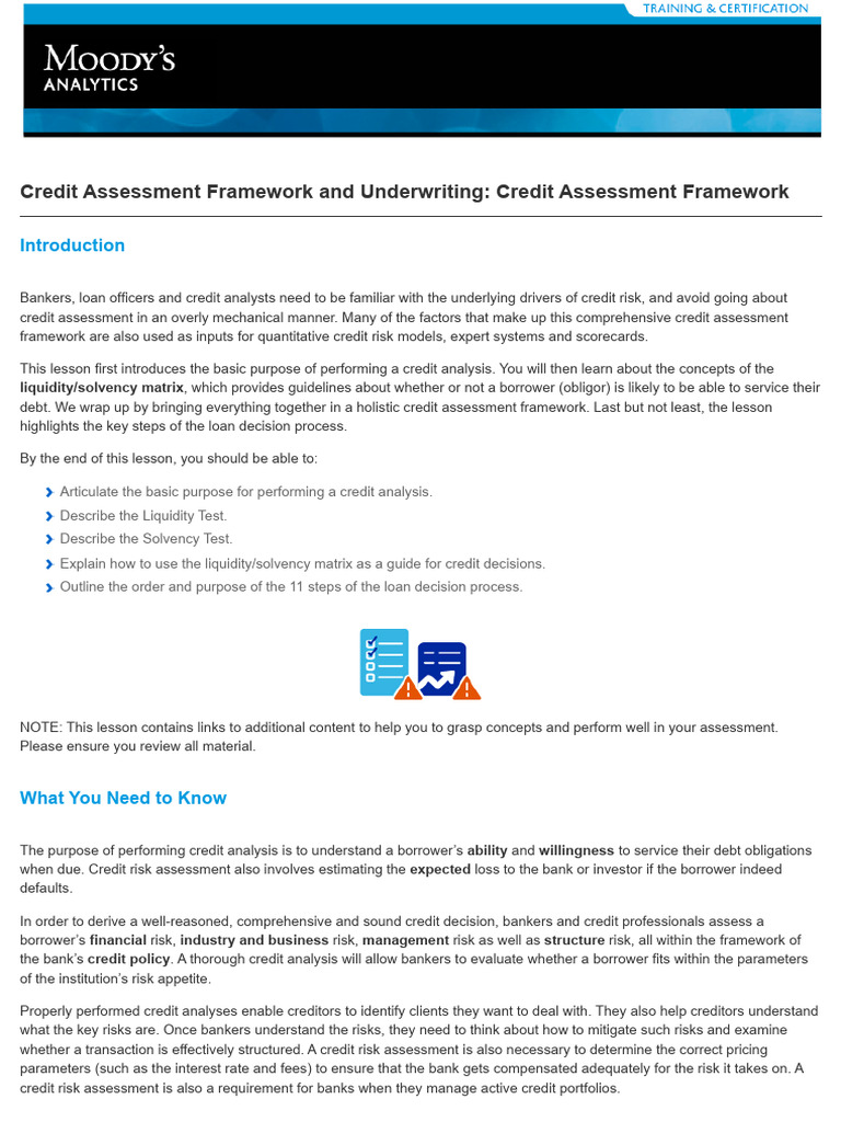 Credit Assessment Framework | PDF | Risk | Credit Risk