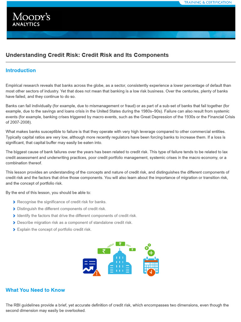 Credit Risk and Its Components | PDF | Financial Risk | Credit Risk