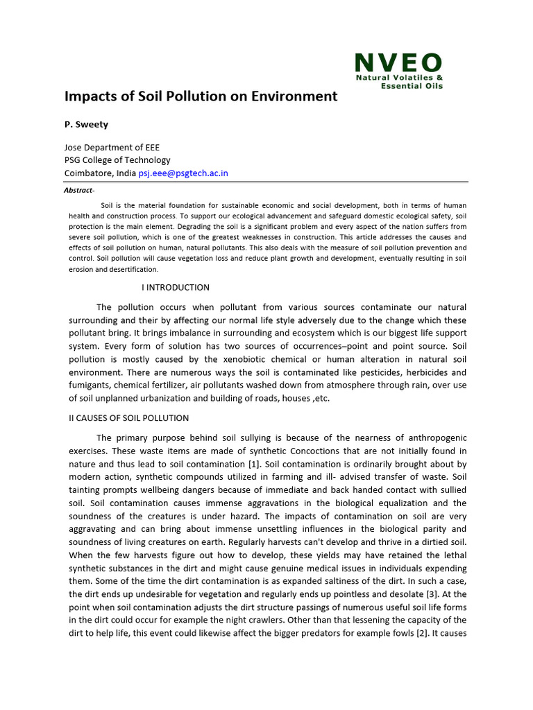 Impacts of Soil Pollution On Environment | PDF | Soil | Pollution