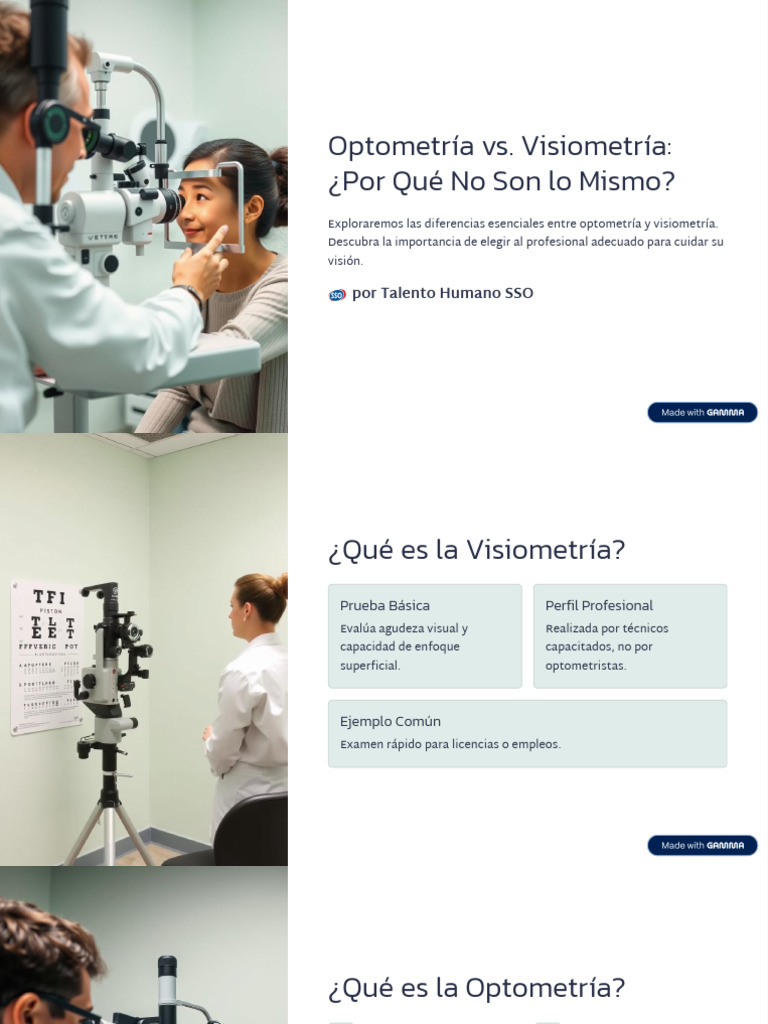 Diferencias entre Optometría y Visiometría | PDF