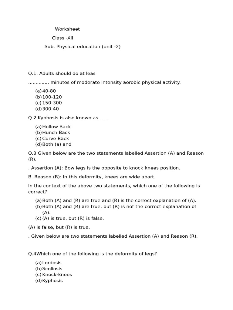 Worksheet Ch.2 XII Class | PDF