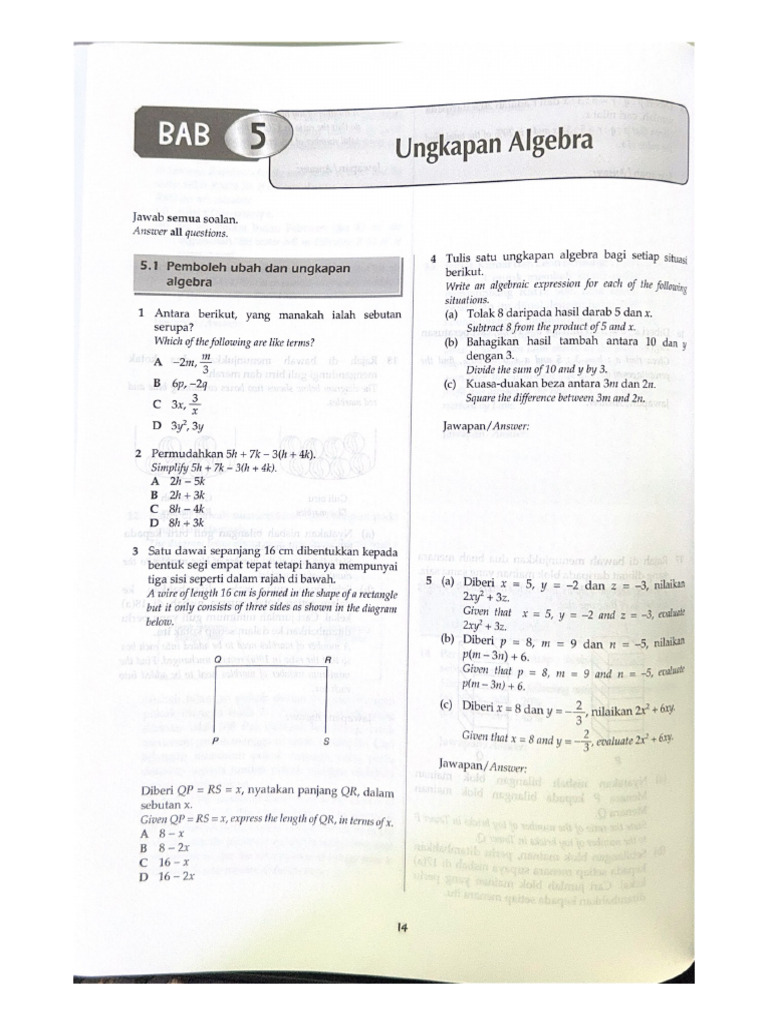 Algebraic Expressions | PDF
