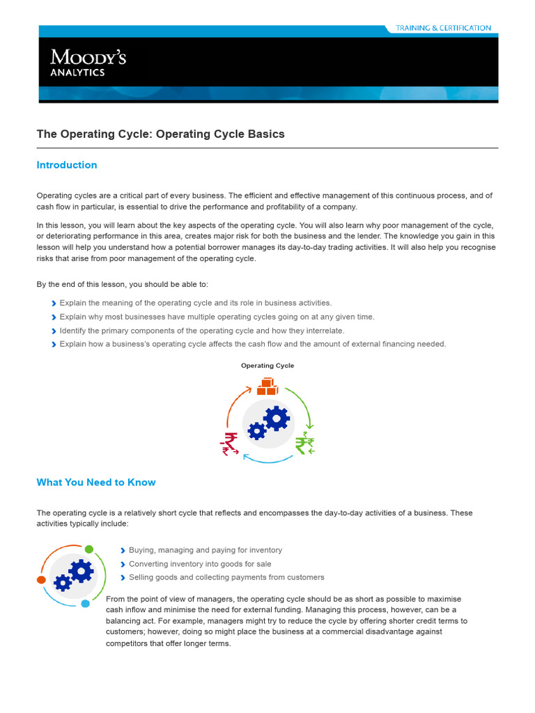 Understanding the Operating Cycle | PDF | Inventory | Cost Of Goods Sold