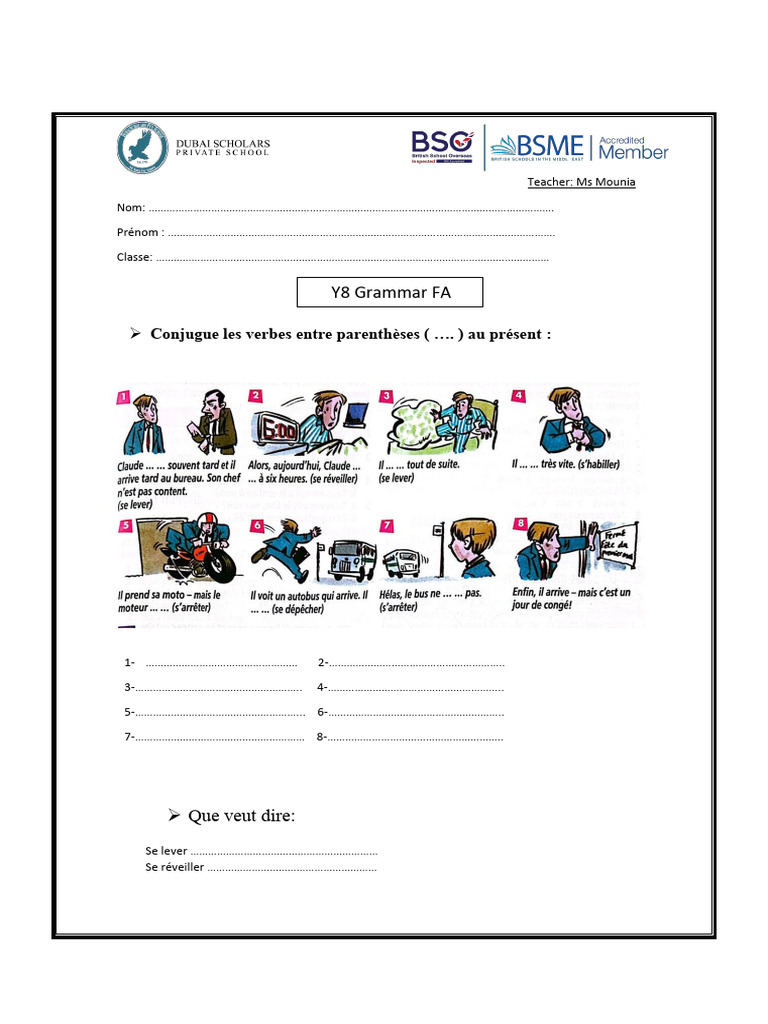 French Worksheet Download | PDF
