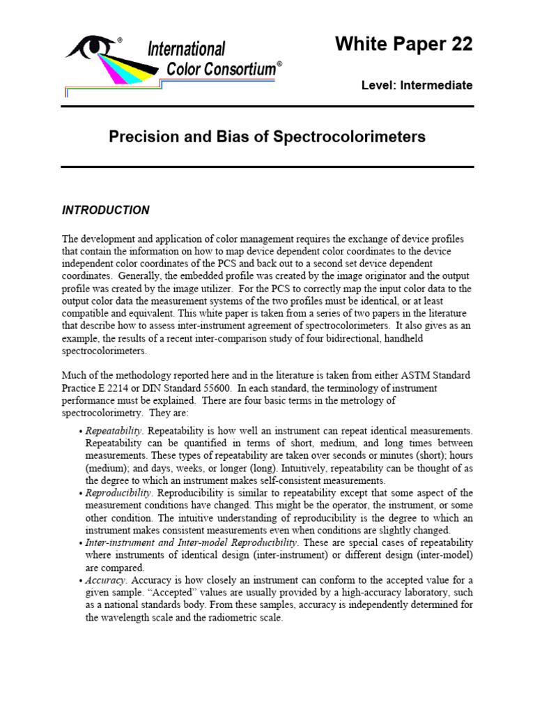 ICC White Paper 22 Precision and Bias in Measurement | PDF | Accuracy ...