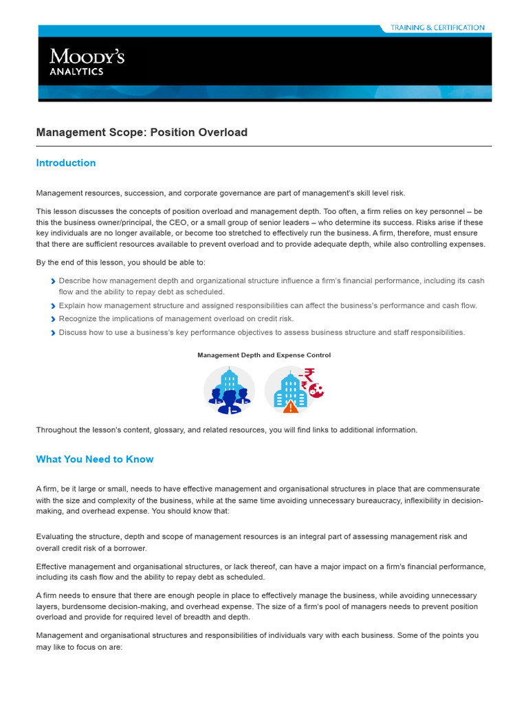 Management Scope Position Overload | PDF | Organizational Structure | Risk