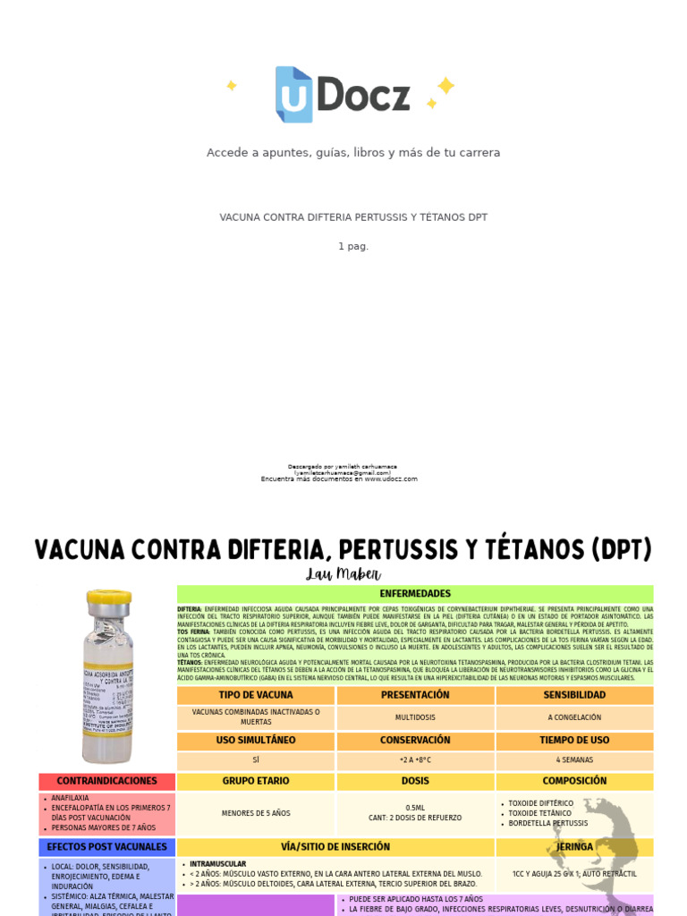 Vacuna Contra Difter 1162379 Downloadable 1167133 | PDF | Inmunología ...