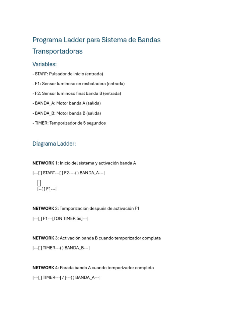 Programa Ladder 2 Bandas | PDF