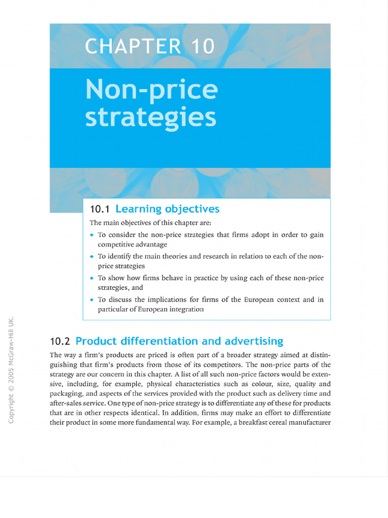 02-Chap 10 - Non-price strategies | PDF | Demand | Elasticity (Economics)