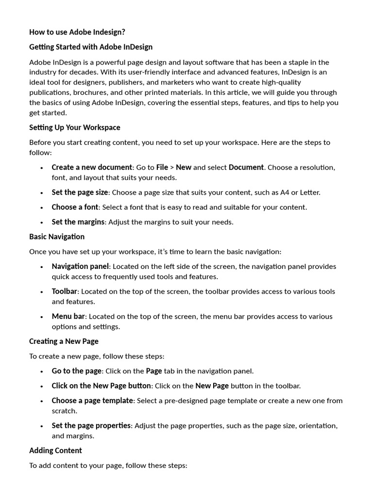 How To Use Adobe Indesign | PDF | Page Layout | Adobe In Design