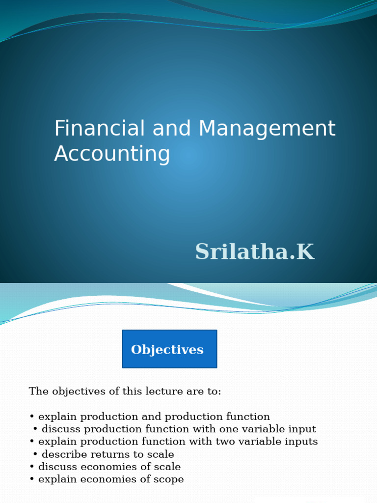 Production vs. Management Accounting | PDF | Production Function ...