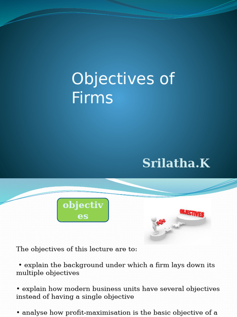 Objective of Firms - Unit 7 | PDF | Profit (Economics) | Economics
