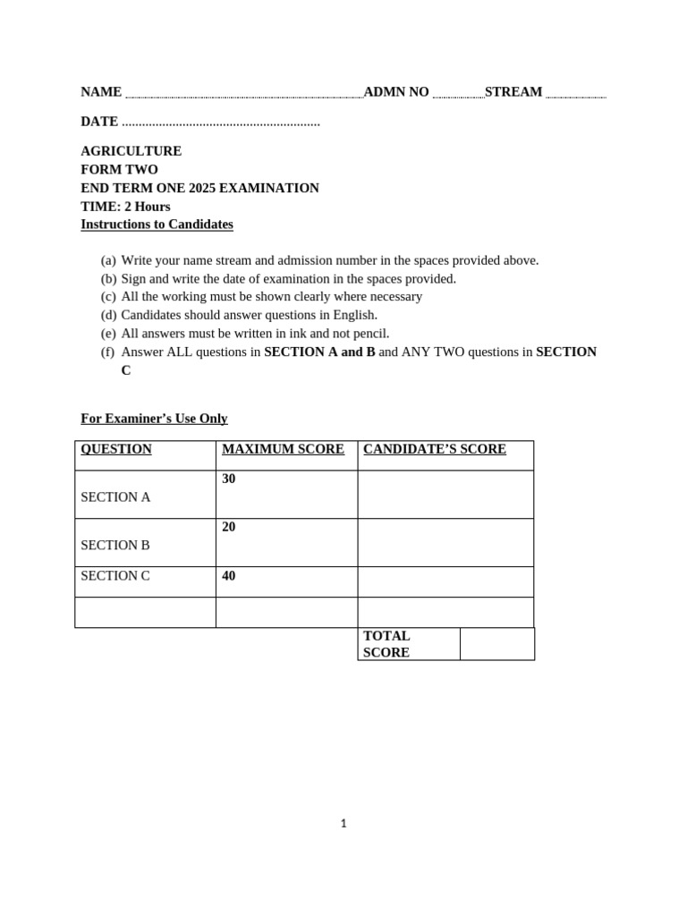 67f40fd06e94b_Form 3 Agric final | PDF | Soil | Agriculture