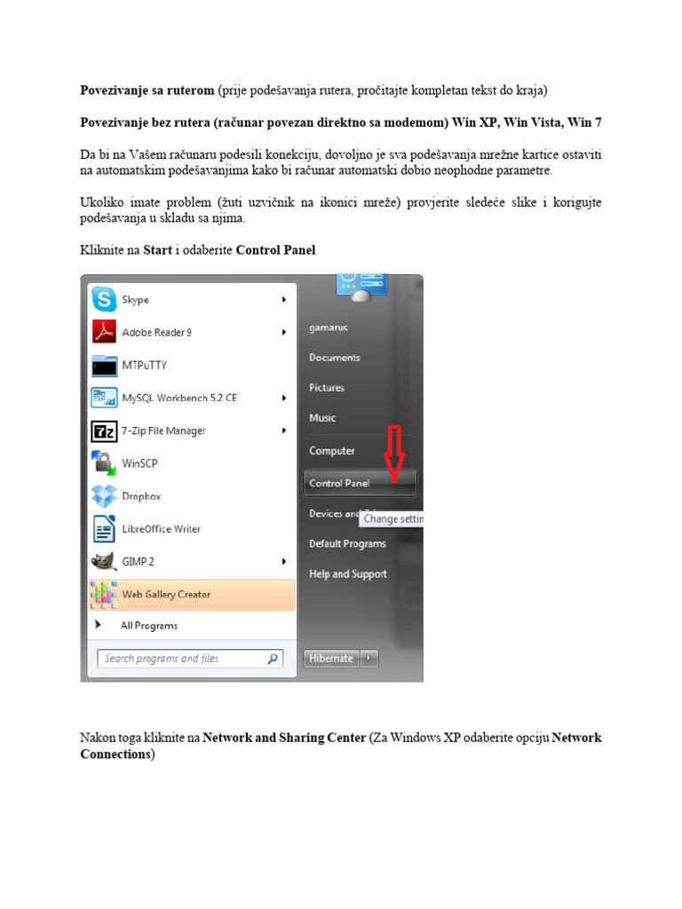 Elta Kabel Podesavanje Konekcije | PDF