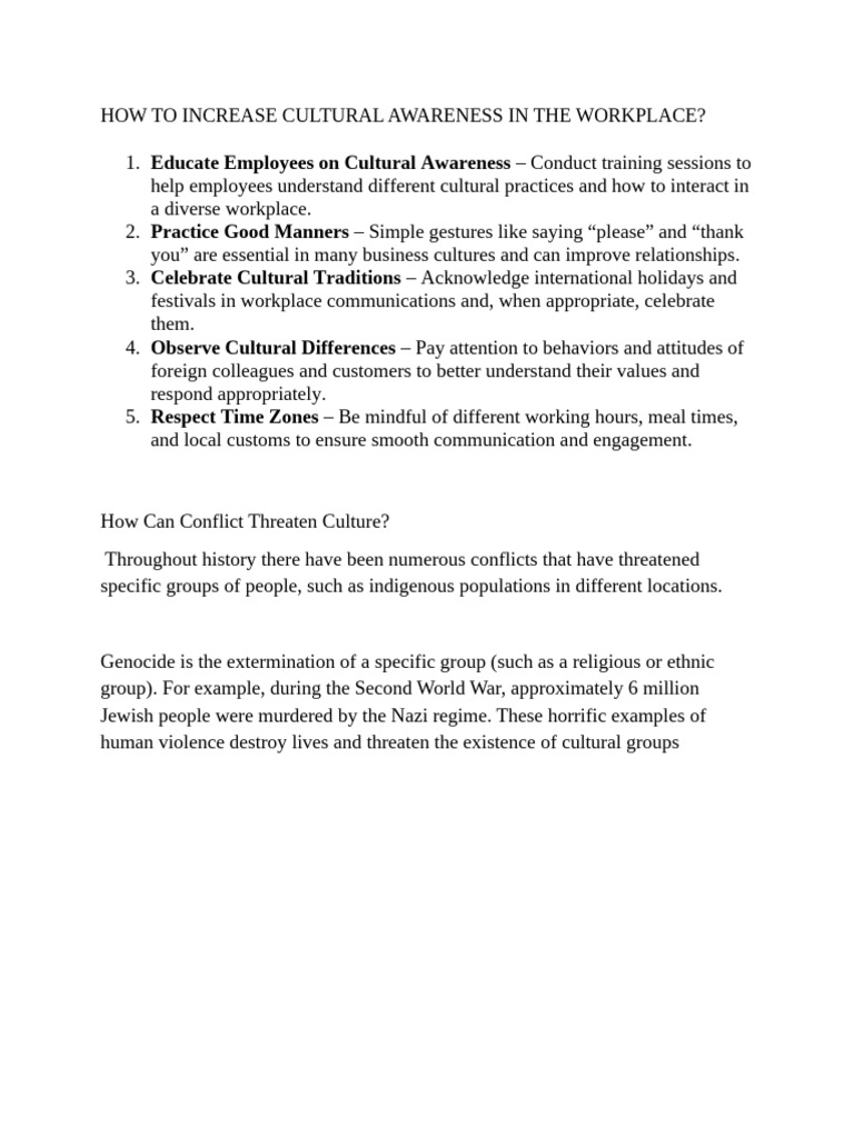 How To Increase Cultural Awareness in The Workplace | PDF