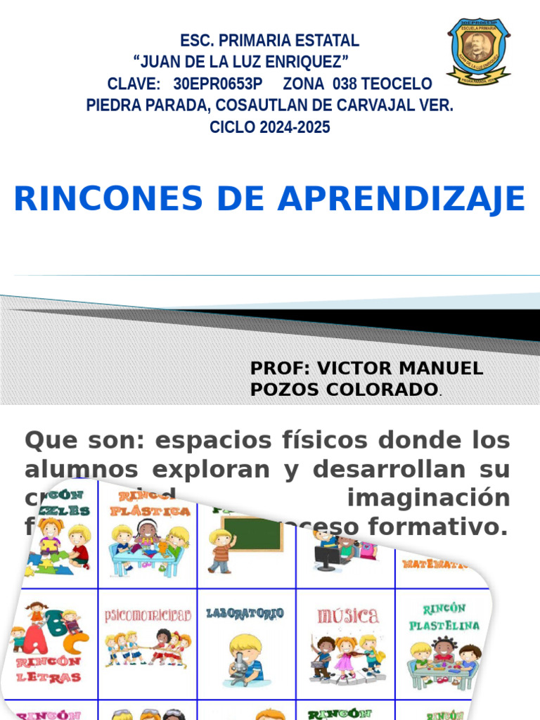 Presentacion Rincones de Aprendizaje. | PDF
