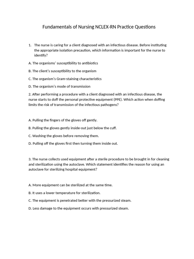 Nursing Practice Questions for NCLEX-RN | PDF | Methicillin Resistant ...