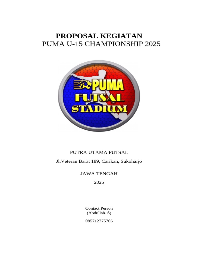 PROPOSAL TURNAMEN PUMA JADI - Fiks | PDF