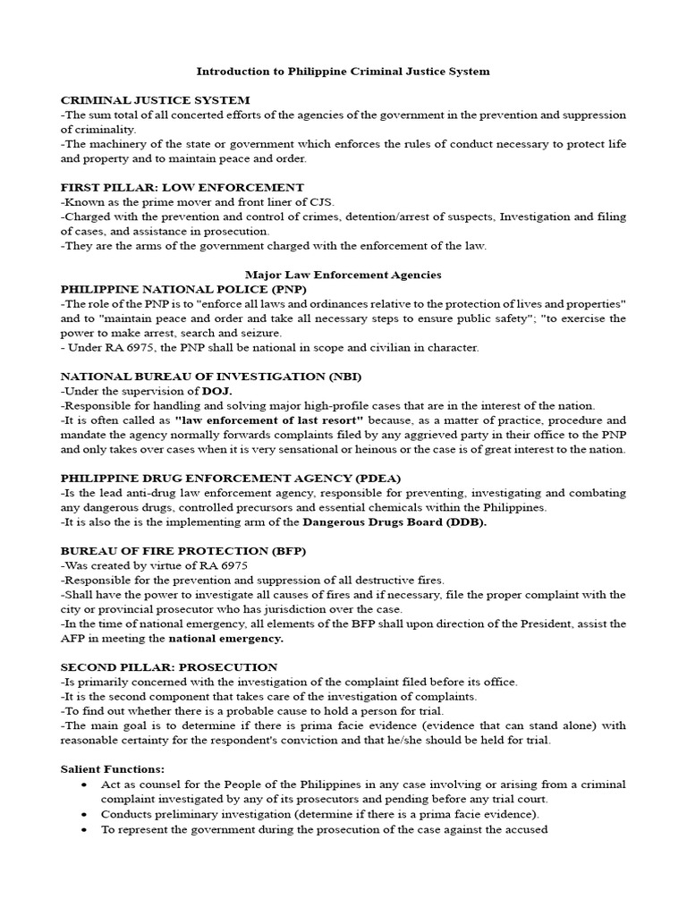 Introduction To Philippine Criminal Justice System | PDF | Prosecutor ...