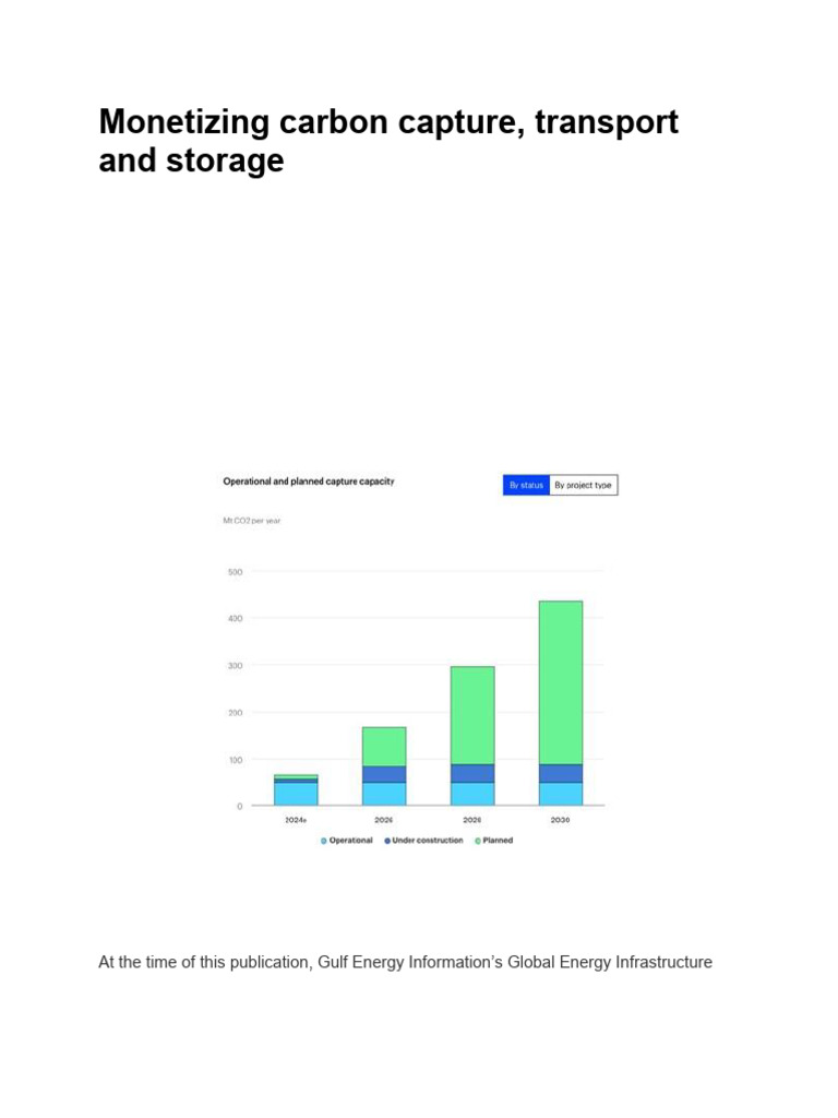 H1 Monetizing Carbon Capture, Transport and Storage | PDF | Carbon ...