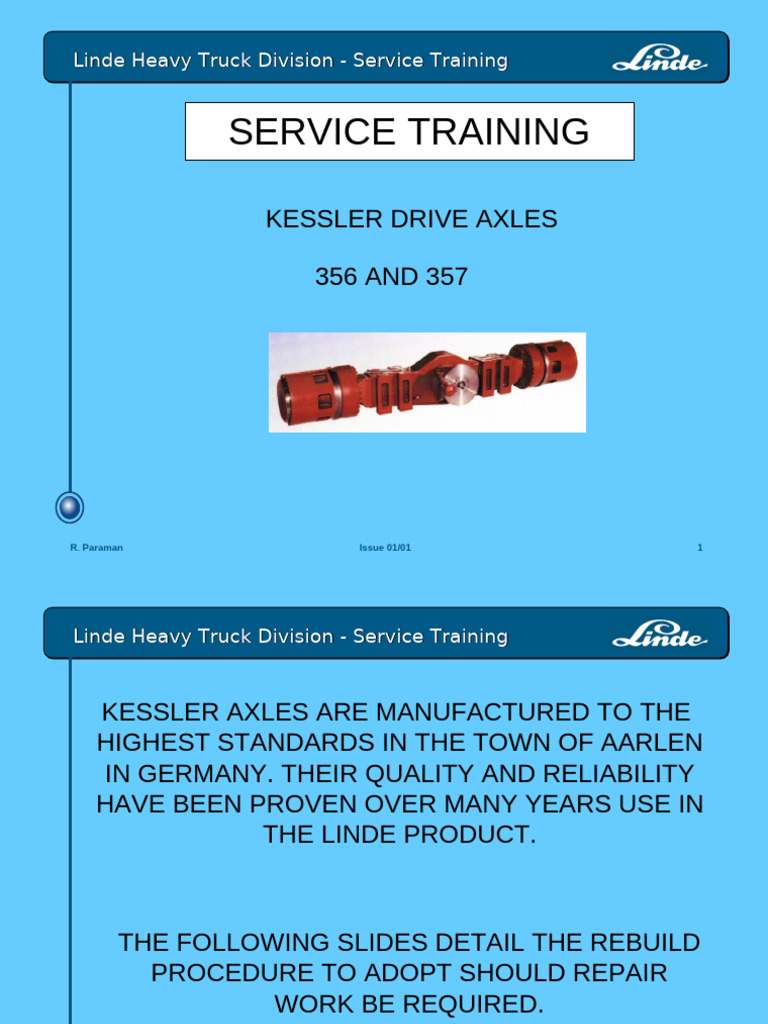 Kessler Drive Axle Service Manual | PDF | Axle | Gear