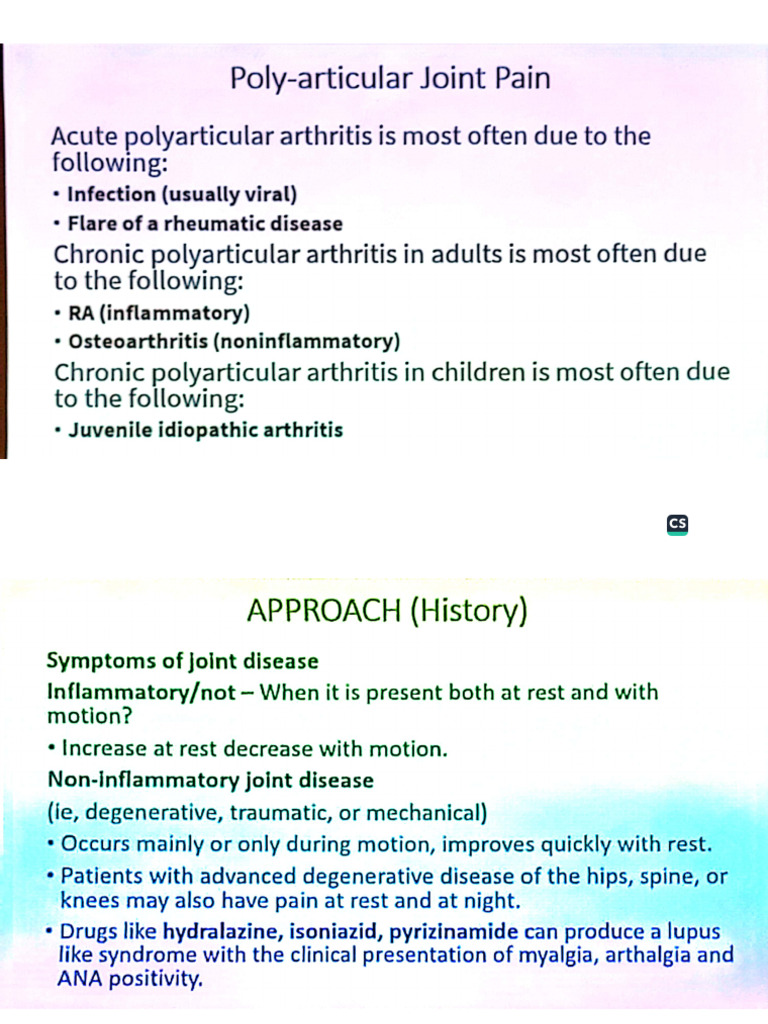 Polyarticular Joint Pain | PDF