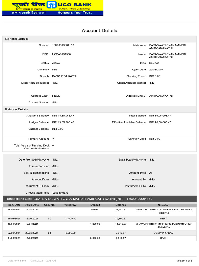 OpTransactionHistoryUX510!04!2025 10-06-45 | PDF | Debits And Credits ...