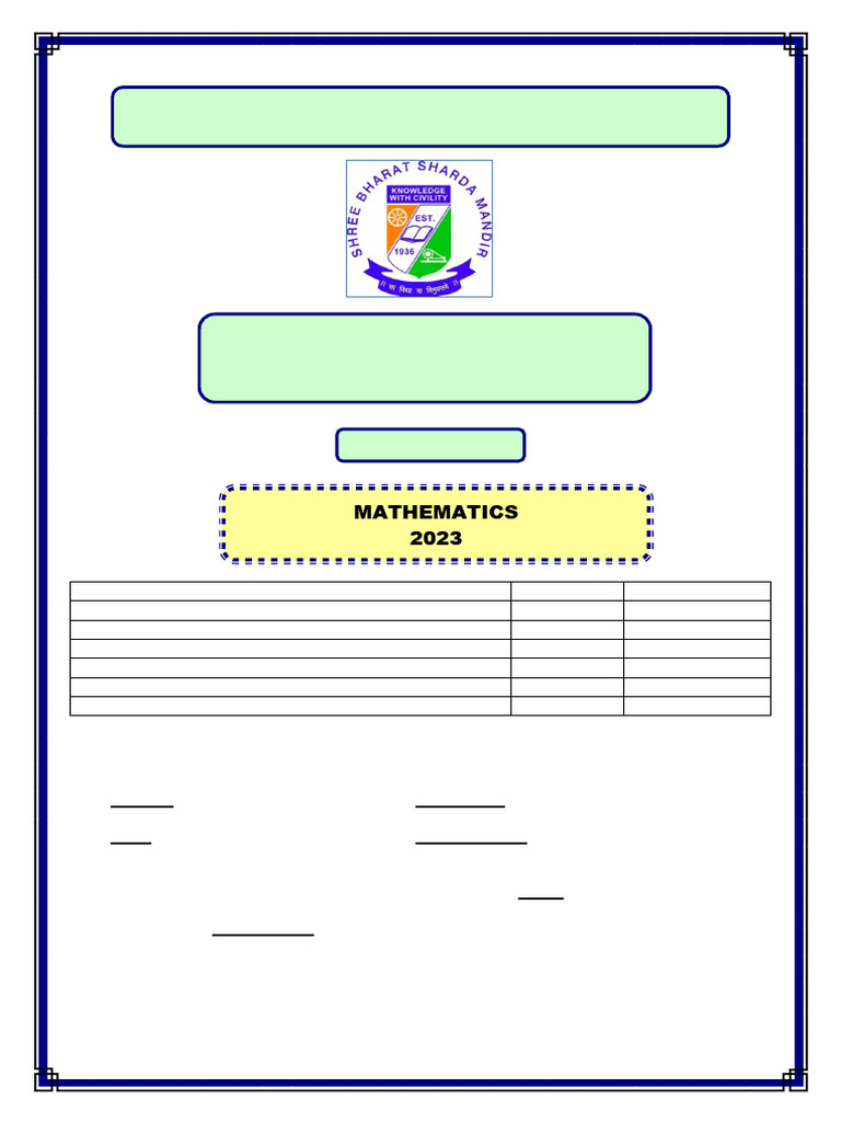 Grade 7 Mathematics Test March 2023 | PDF | Elementary Mathematics ...