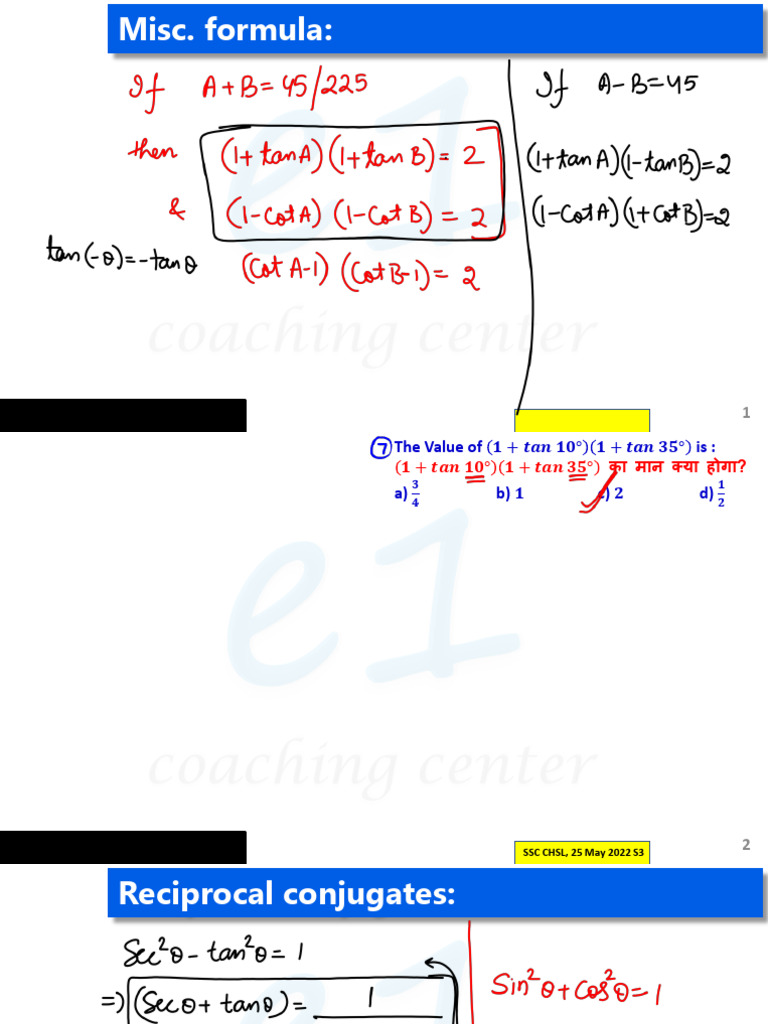 03 Trigonometry Complete Annotation PDF of Quick Revision Batch | PDF