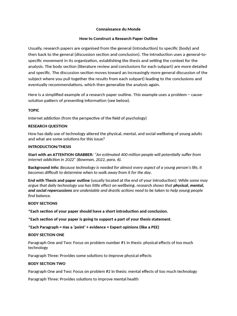How To Construct A Research Paper Outline | PDF | Thesis | Essays