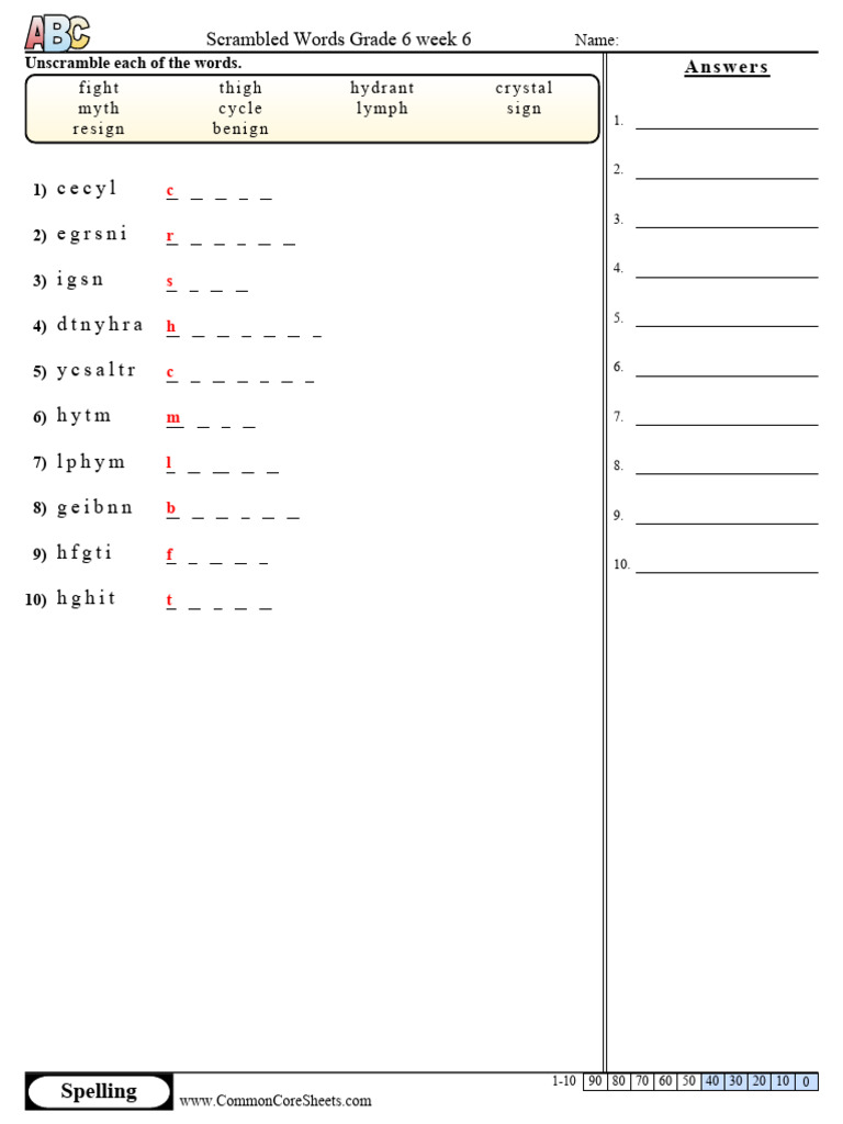 6th Grade Sight Words Week 722 To 726 | PDF