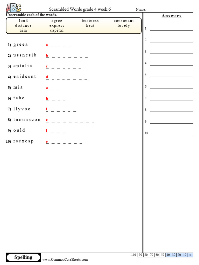 4th Grade Sight Words Week 722 To 726 | PDF | Vowel | Consonant