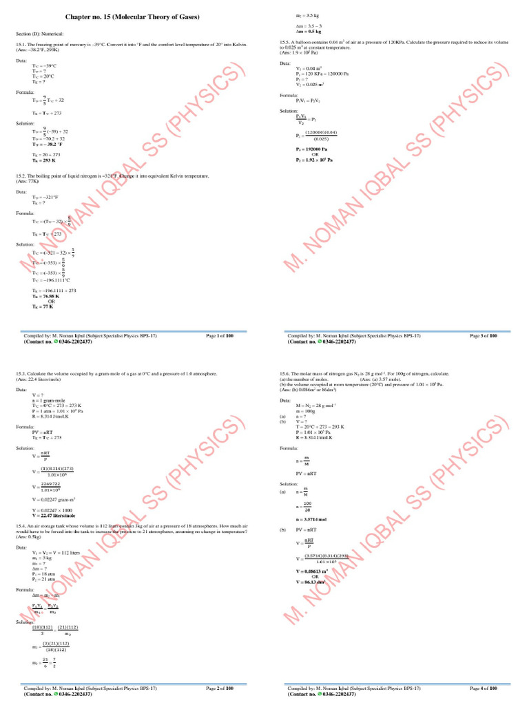 Micro Physics Numericals | PDF