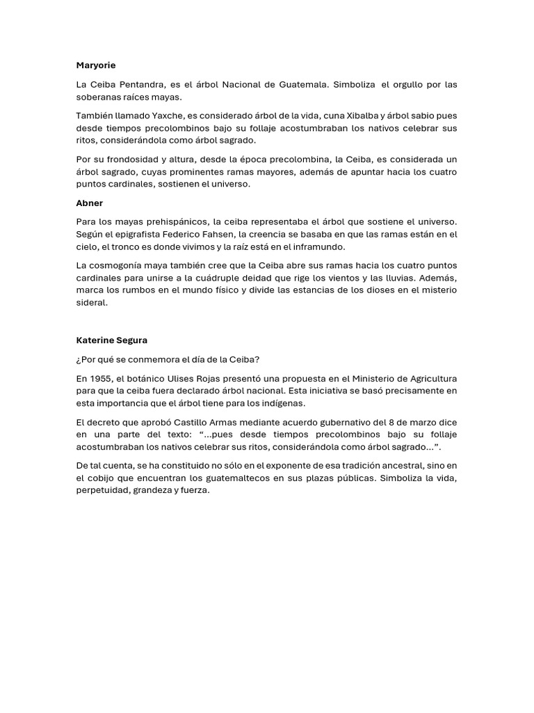La Ceiba: Árbol Sagrado de Guatemala | PDF