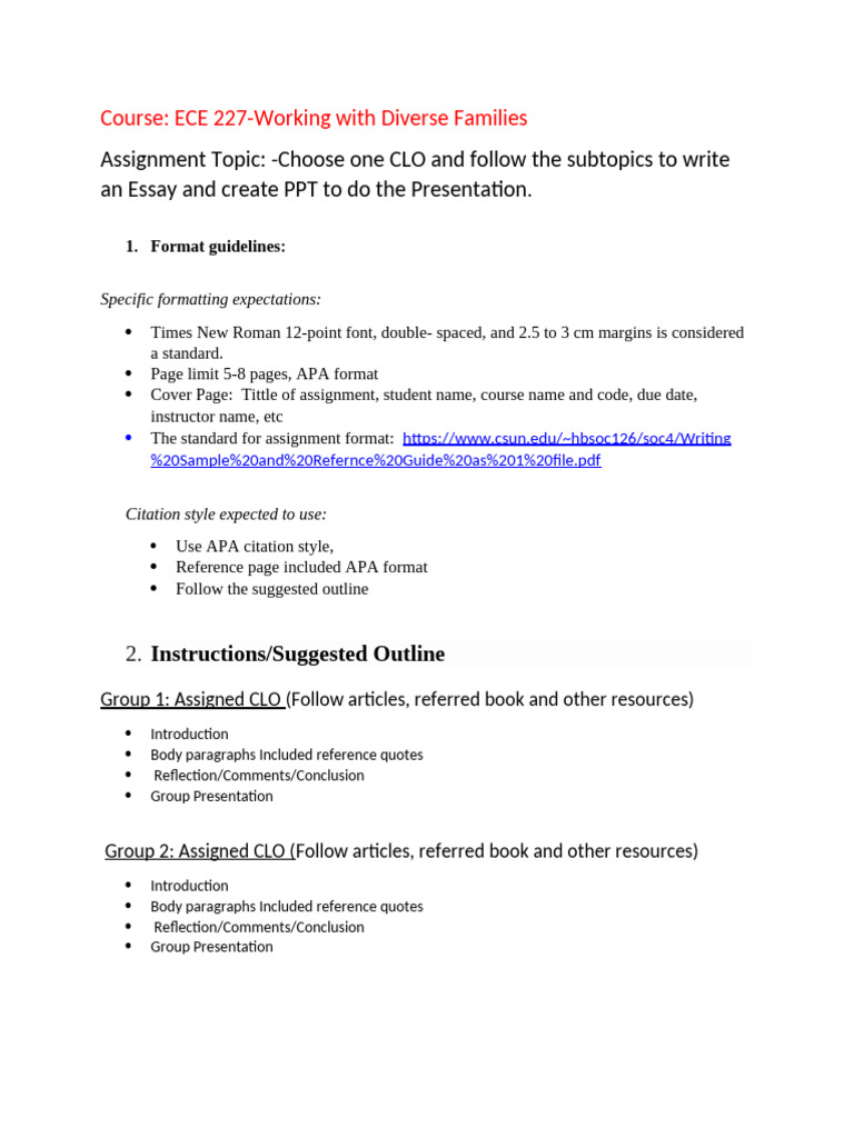 Working With Diverse Families - Group Assignment1 | PDF