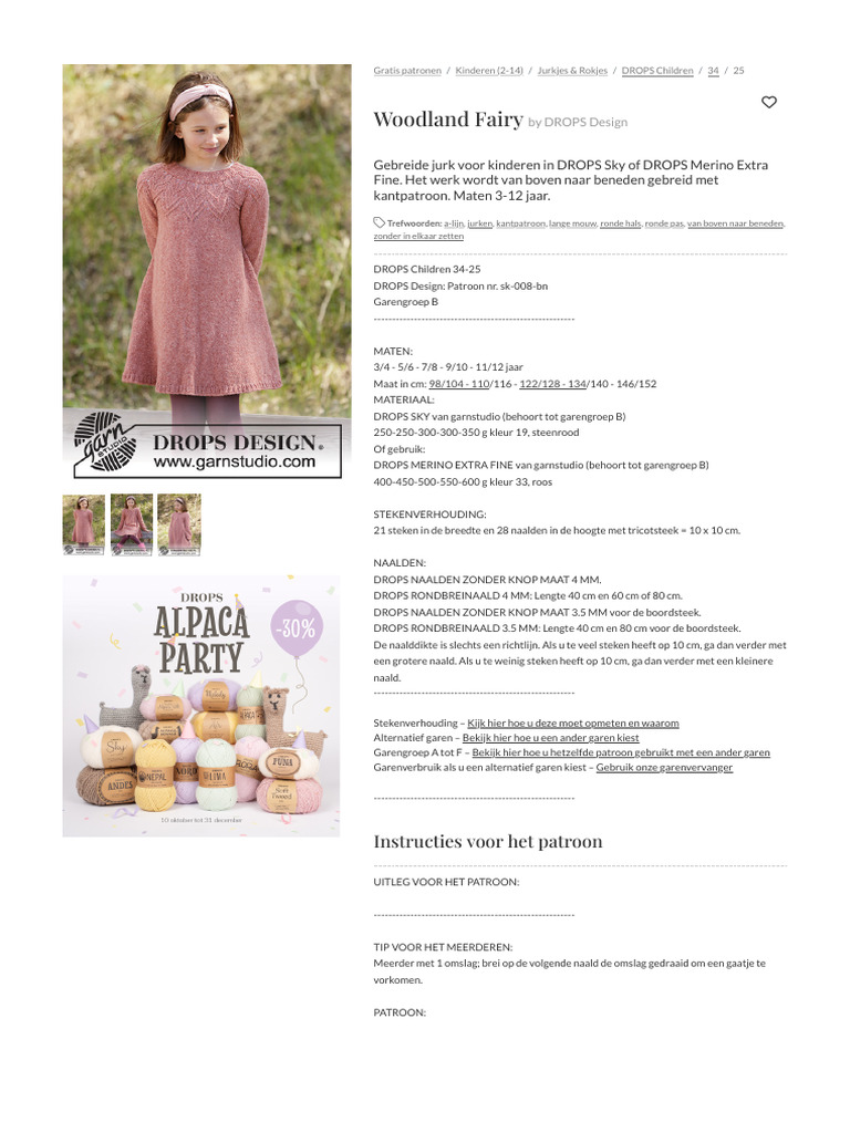 Woodland Fairy - DROPS Children 34-25 - Gratis Breipatronen Van DROPS ...