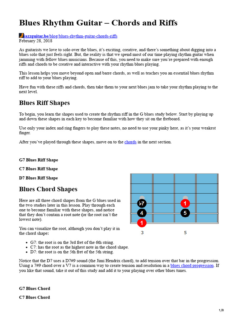 Jazzguitar - Be-Blues Rhythm Guitar Chords and Riffs | PDF | Blues | Guitars