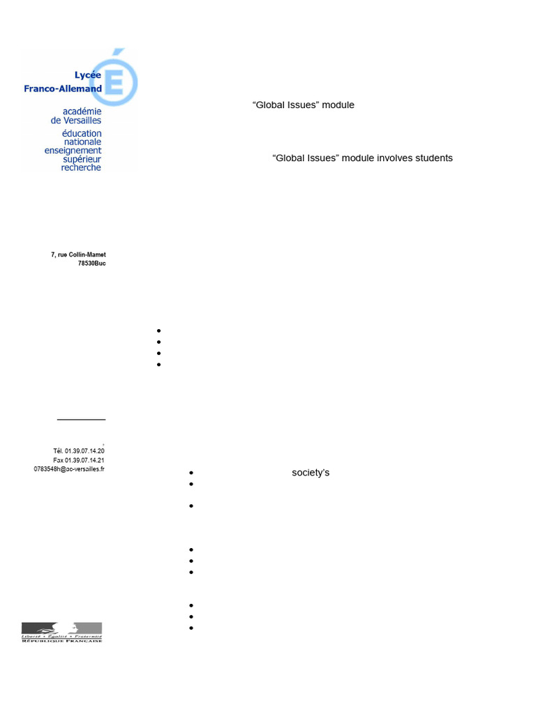 Global Issues Module Overview | PDF | Thought | Knowledge