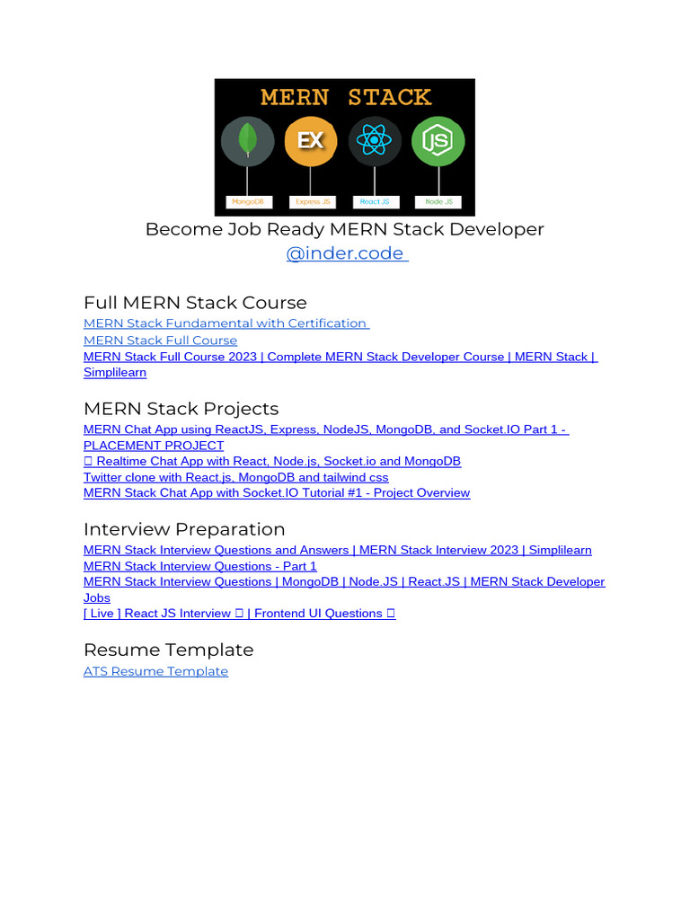 Become Job Ready MERN Stack Developer | PDF