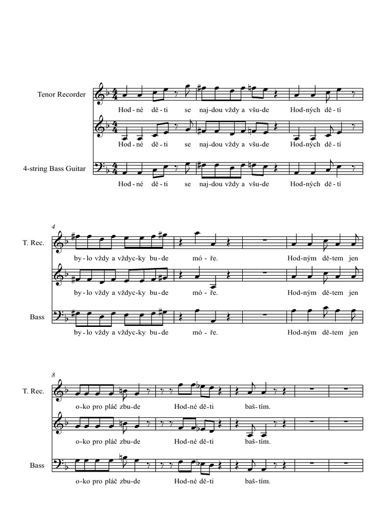 Hodné Děti - Score and Parts | PDF